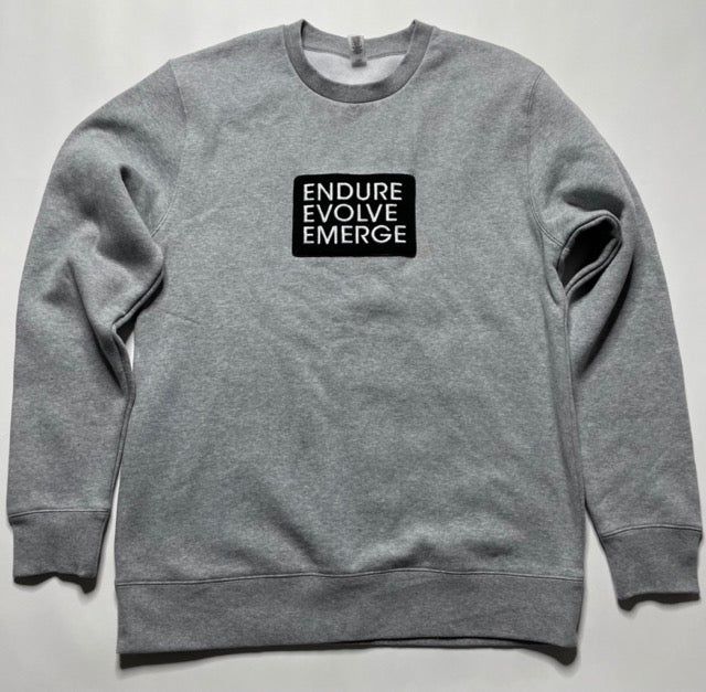 Endure Evolve Emerge Patch Crew Sweatshirt (Heather Grey) – Endure Performance